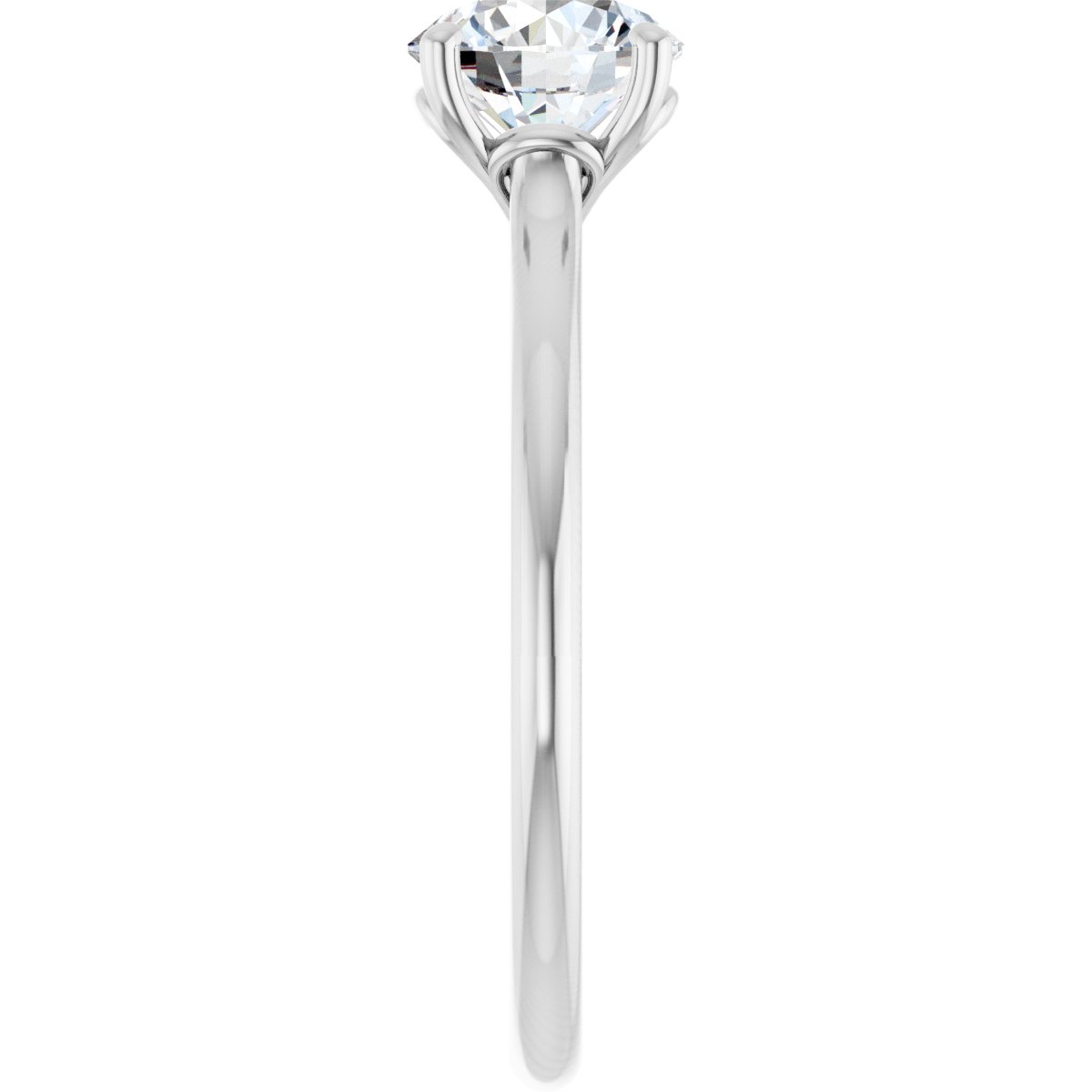 Aliona 14K White 6.5mm Round Solitaire Ring