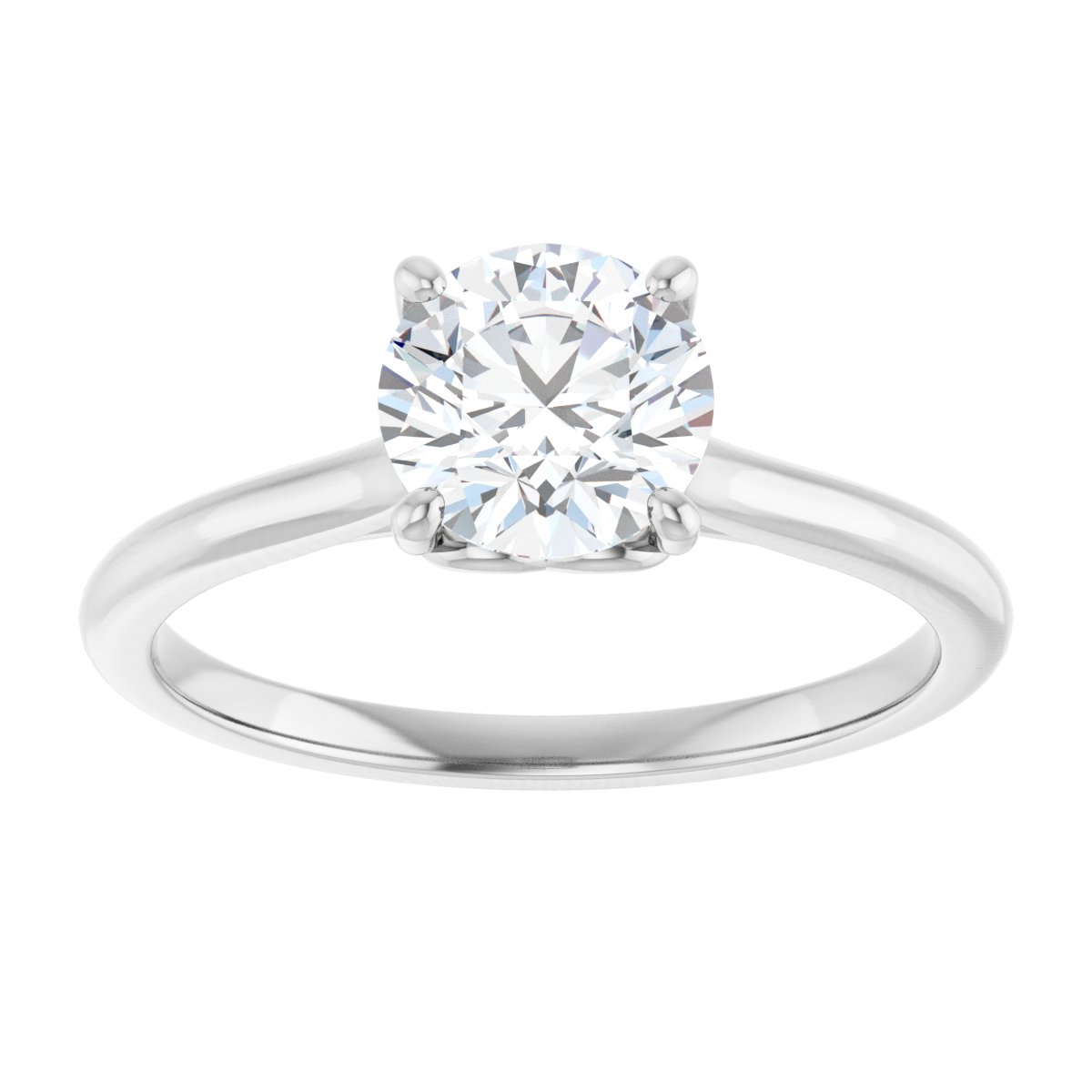Aliona 14K White 6.5mm Round Solitaire Ring