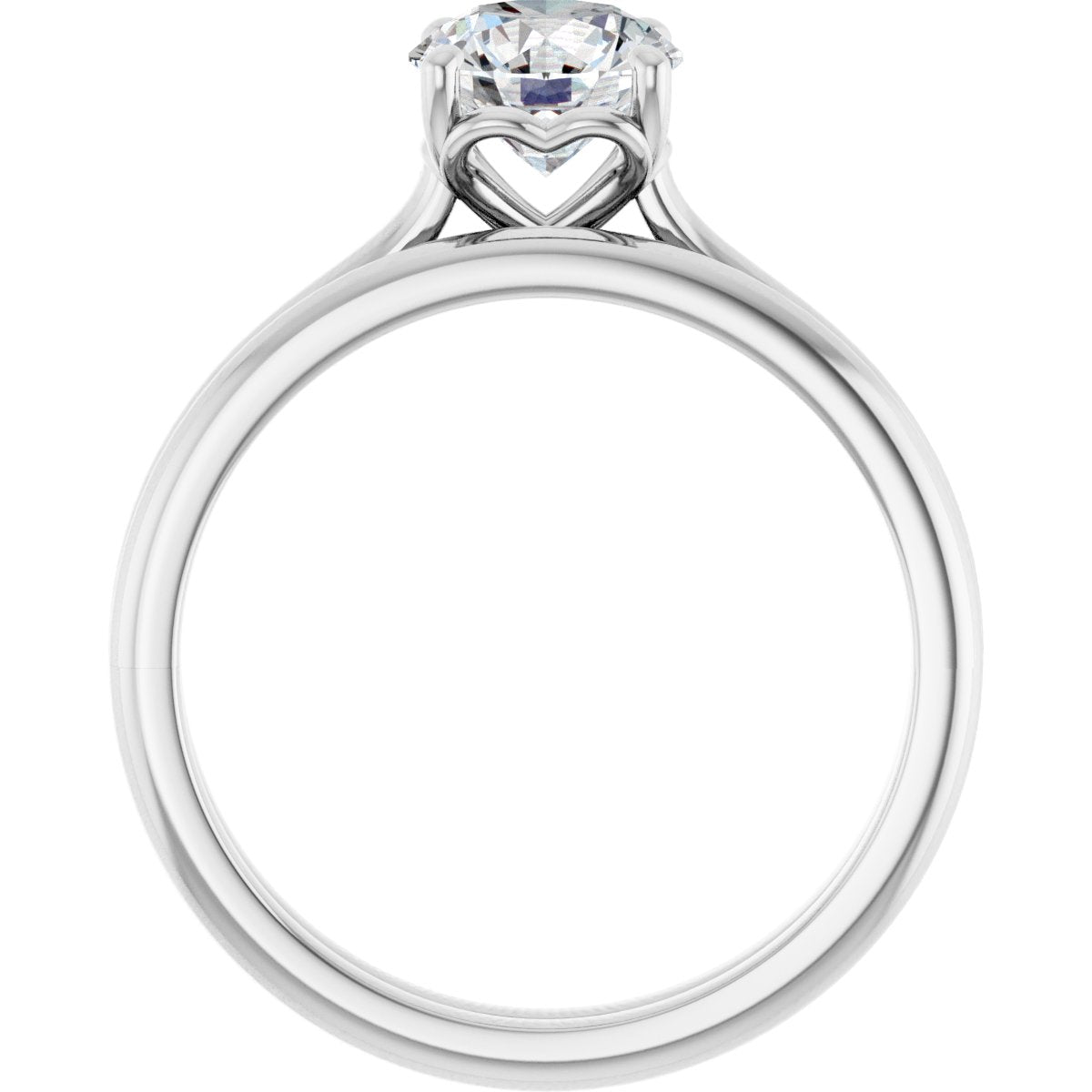 Aliona 14K White 6.5mm Round Solitaire Ring